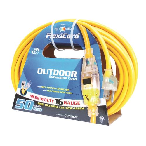 Toolway - Outdoor Extension Cord 30m SJTW 16/3" 1-Outlet | FloorBox