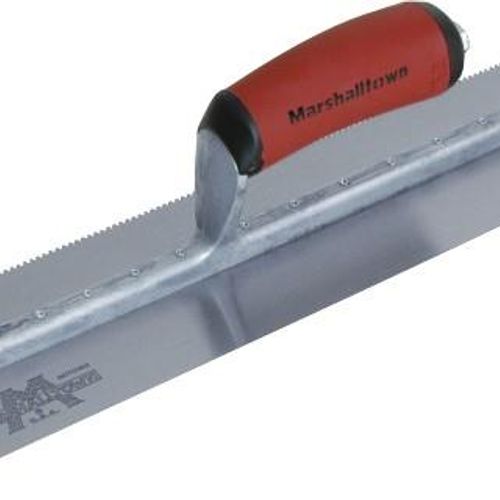 Marshalltown - Two-Sided Square-Notch Trowel 4" x 16" Tempered Steel 1/ ...