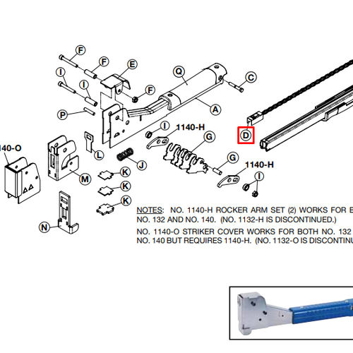 Crain - Staple Pusher Assembly for no. 132 - 1132-D | FloorBox