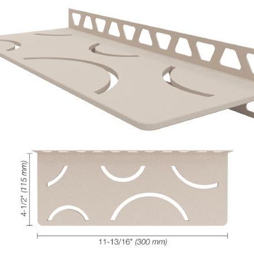 Schluter - Shelf-W Rectangular Wall Shelf Curve Design - Aluminum Cream ...