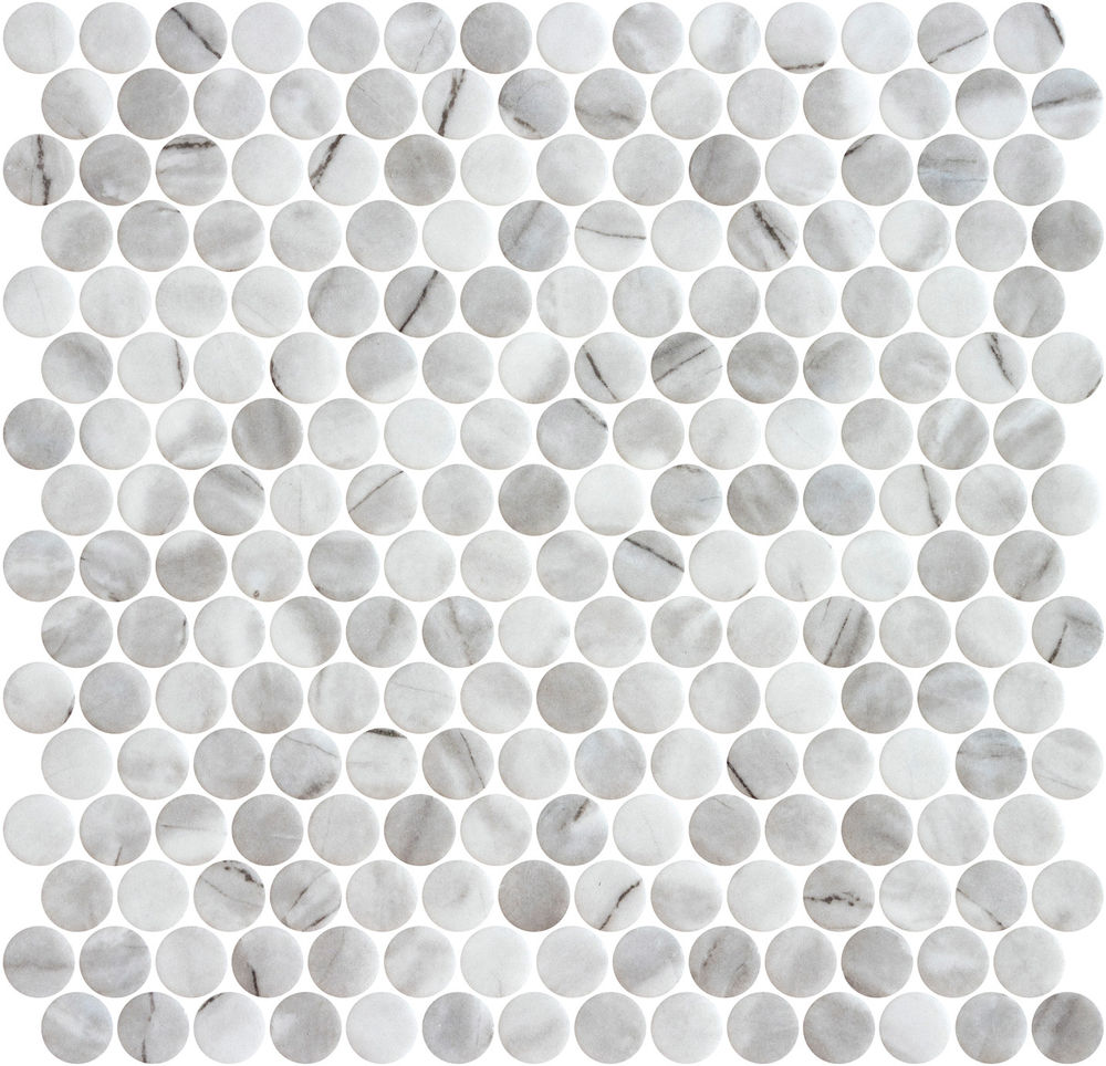 Centura Mosaic Tiles Penny Ecostone Matte Inverno Grey 11" x 11 ...