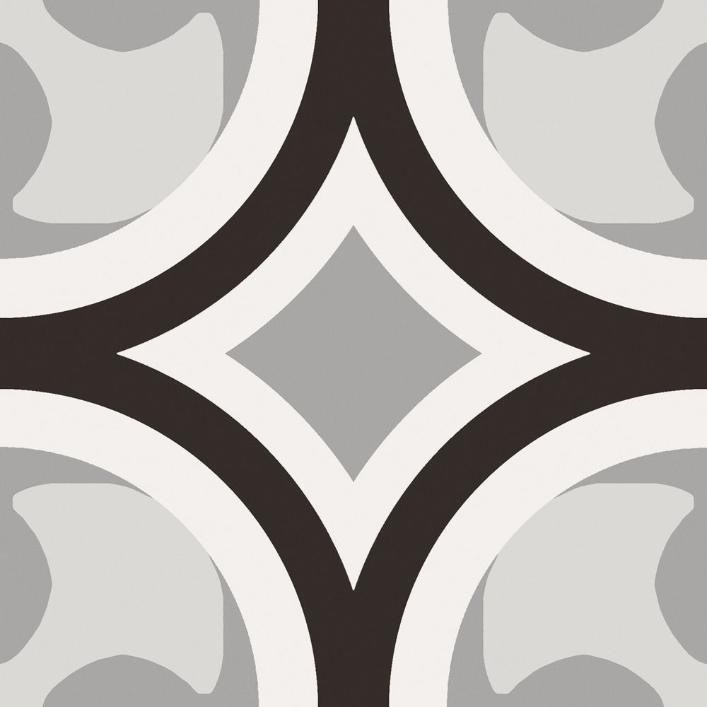 Centura Floor Tiles Patchwork Black & White 01 Matte 8" x 8" (PBW01 ...