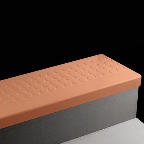 Tarkett - Angle Fit Rubber Stair Tread Raised Round #62 Tangerine Tango ...