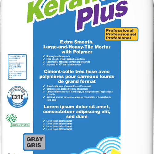 Mapei - Keraflex Plus Extra Smooth Large & HeavyTile Mortar Grey 44 lb ...