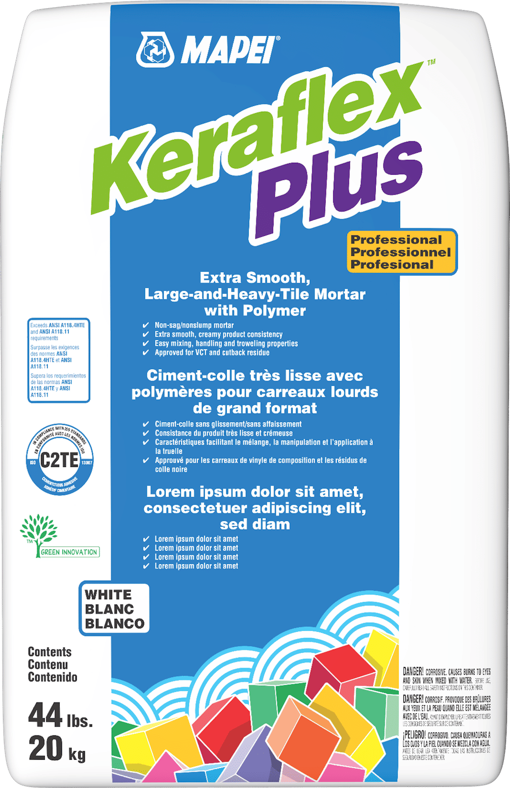 Mapei Keraflex Plus Extra Smooth Large & Heavy Tile Mortar, White - 44 ...