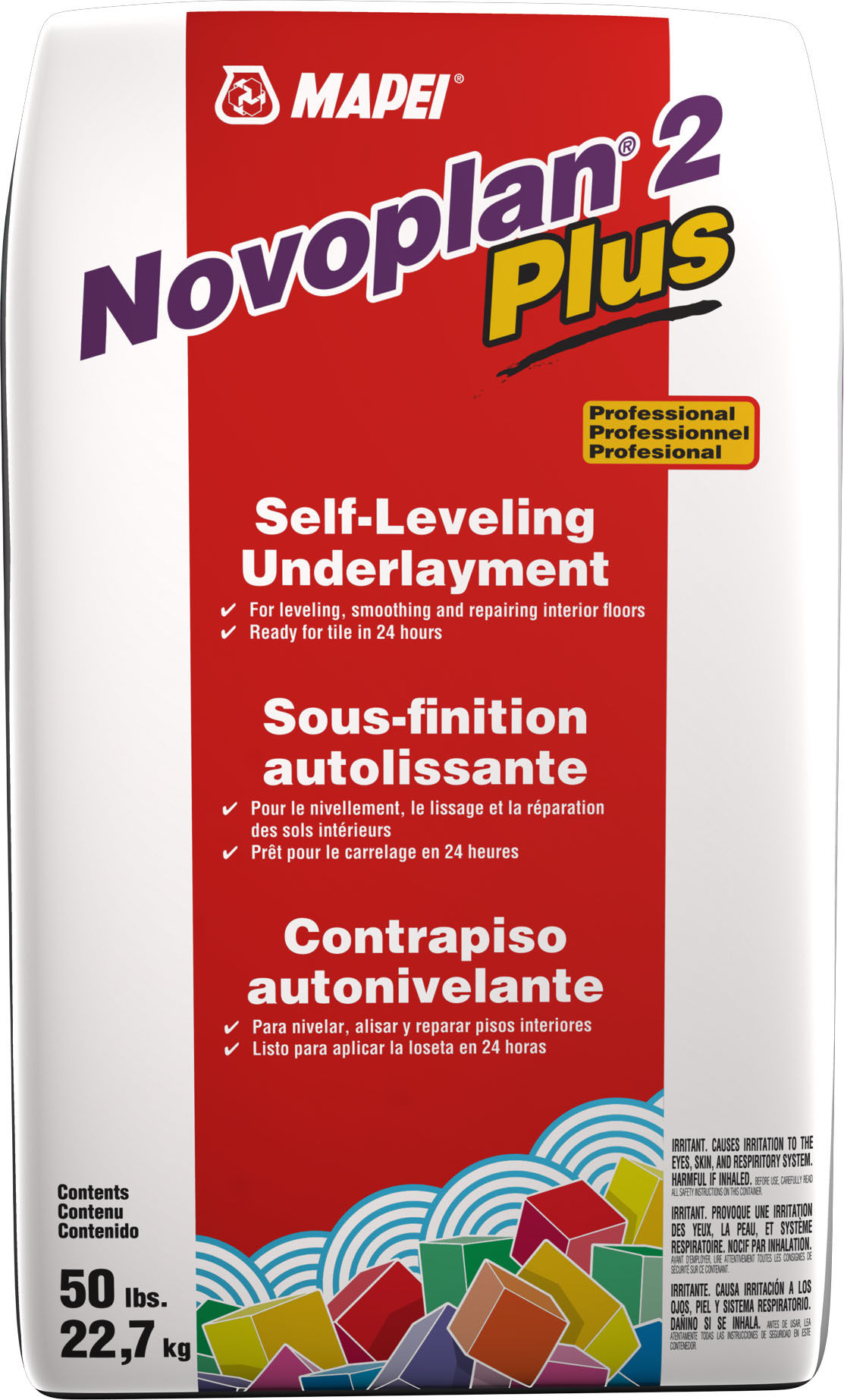 Mapei Novoplan 2 Plus Sous-finition autolissante de qualité professionnelle - 50 lb (1785156 ...