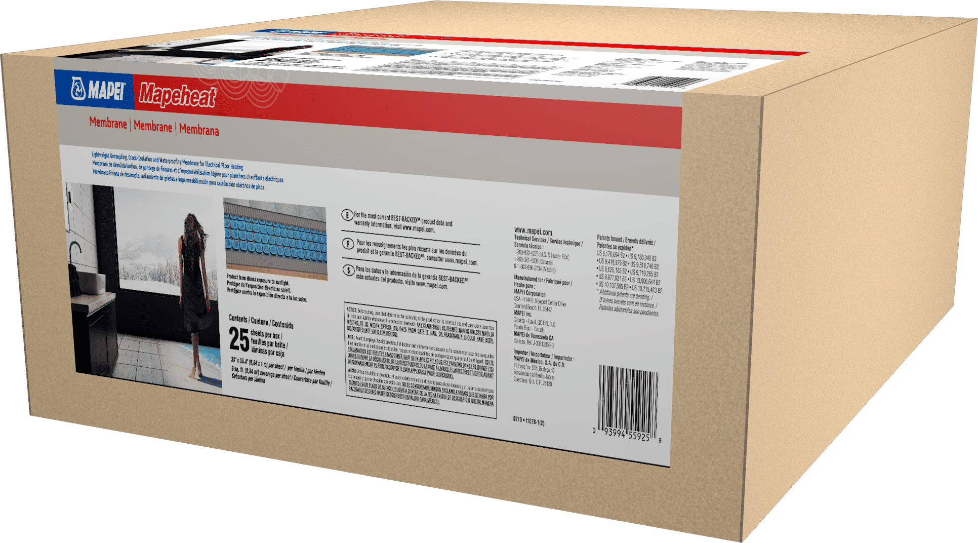 Mapei Electric Floor Heating Lightweight Uncoupling Membrane Sheet ...