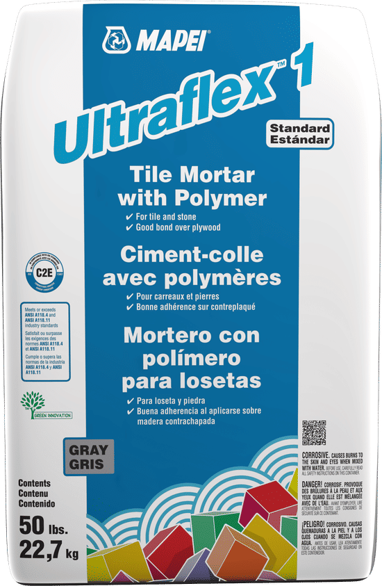 Mapei - Ultraflex 2 Professional Tile Mortar with Polymer, Gray - 50 lb ...