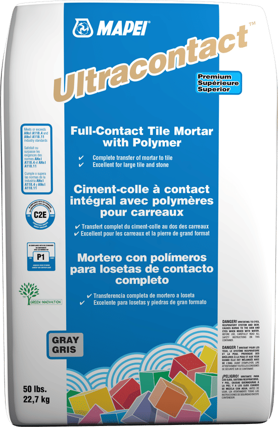Mapei - Ultraflex 2 Professional Tile Mortar with Polymer, Gray - 50 lb ...